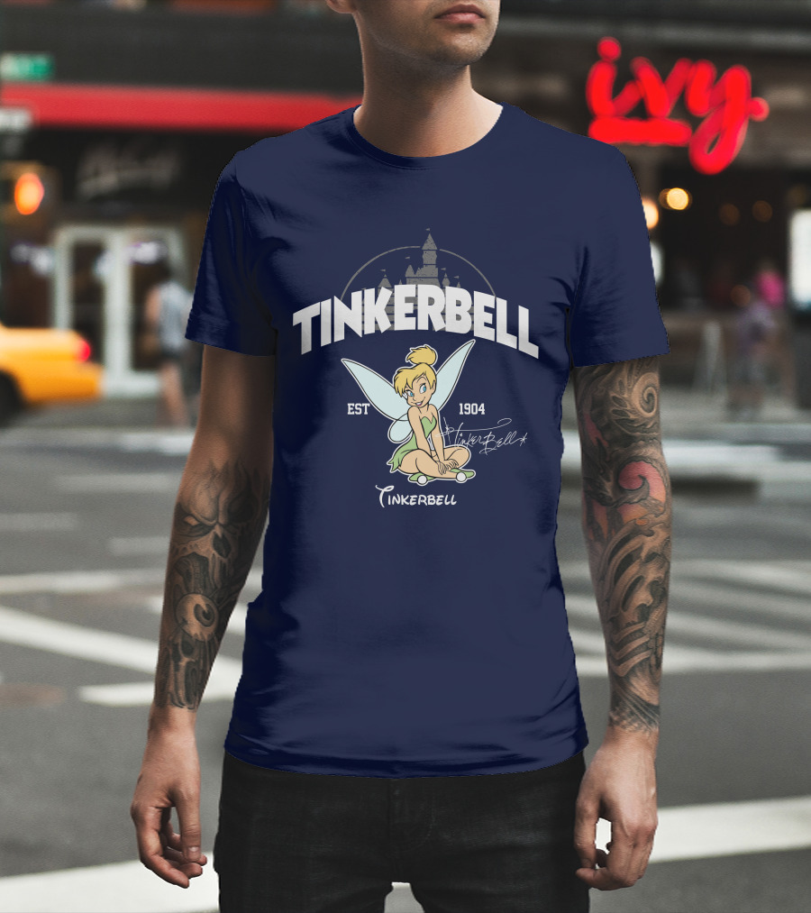 Tinkerbell Est 1904 Castle Background Disney Classic T-Shirt