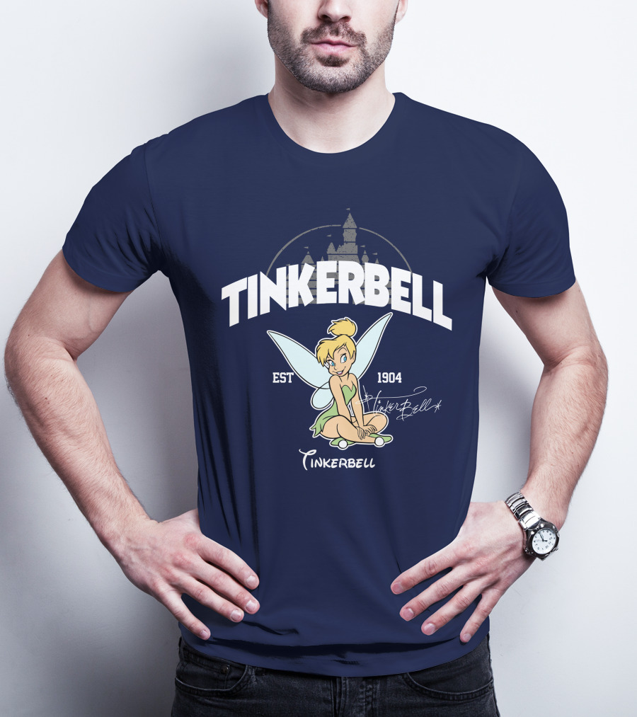 Tinkerbell Est 1904 Castle Background Disney Classic T-Shirt