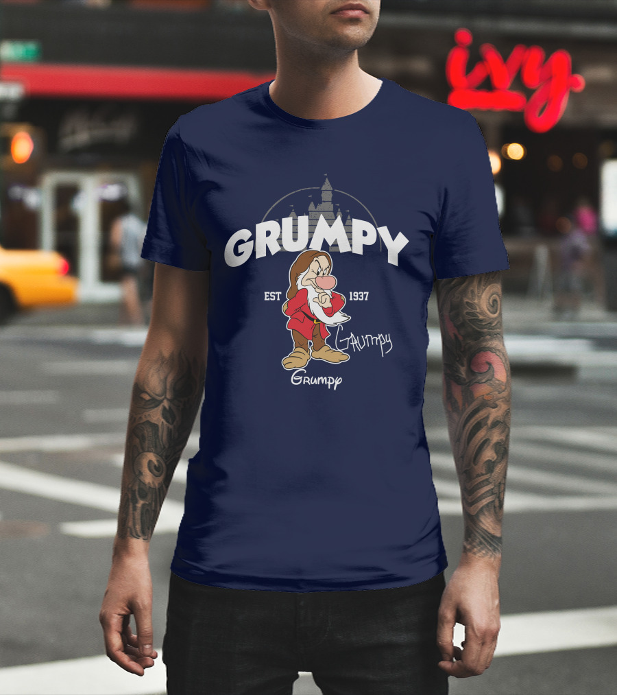 Grumpy Est 1937 Disney Castle Dwarf Snow White T-Shirt