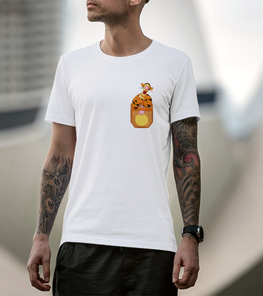 Tigger In Pocket Disney Winnie The Pooh Character T-Shirt