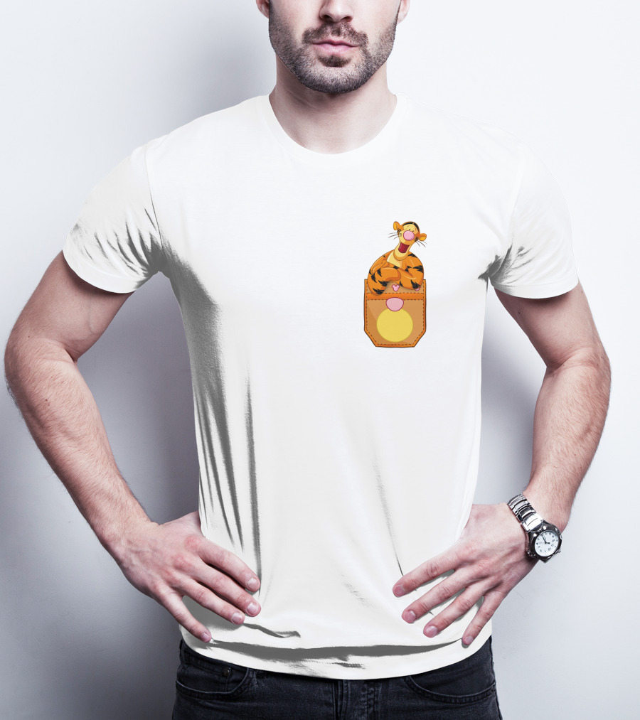 Tigger In Pocket Disney Winnie The Pooh Character T-Shirt