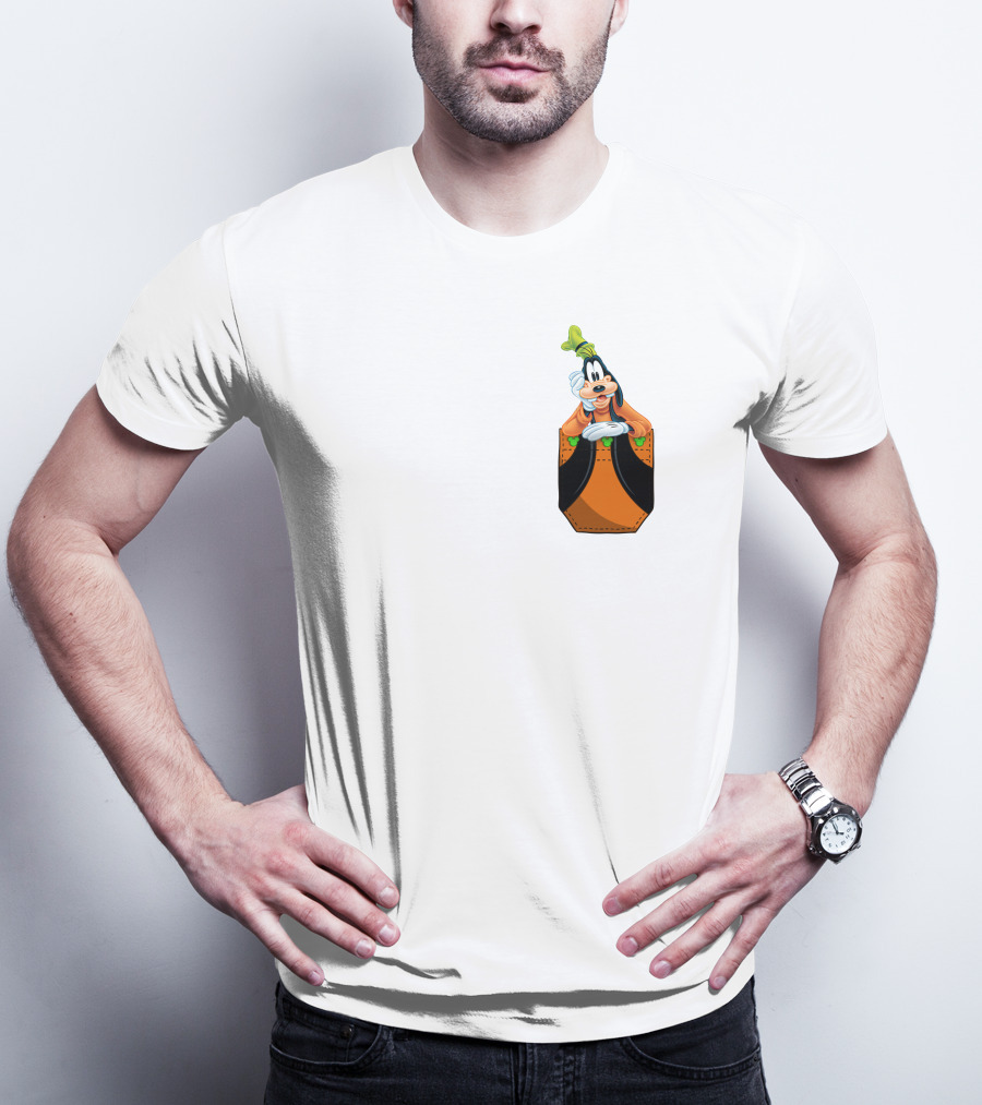 Goofy Disney Character In Pocket Style T-Shirt
