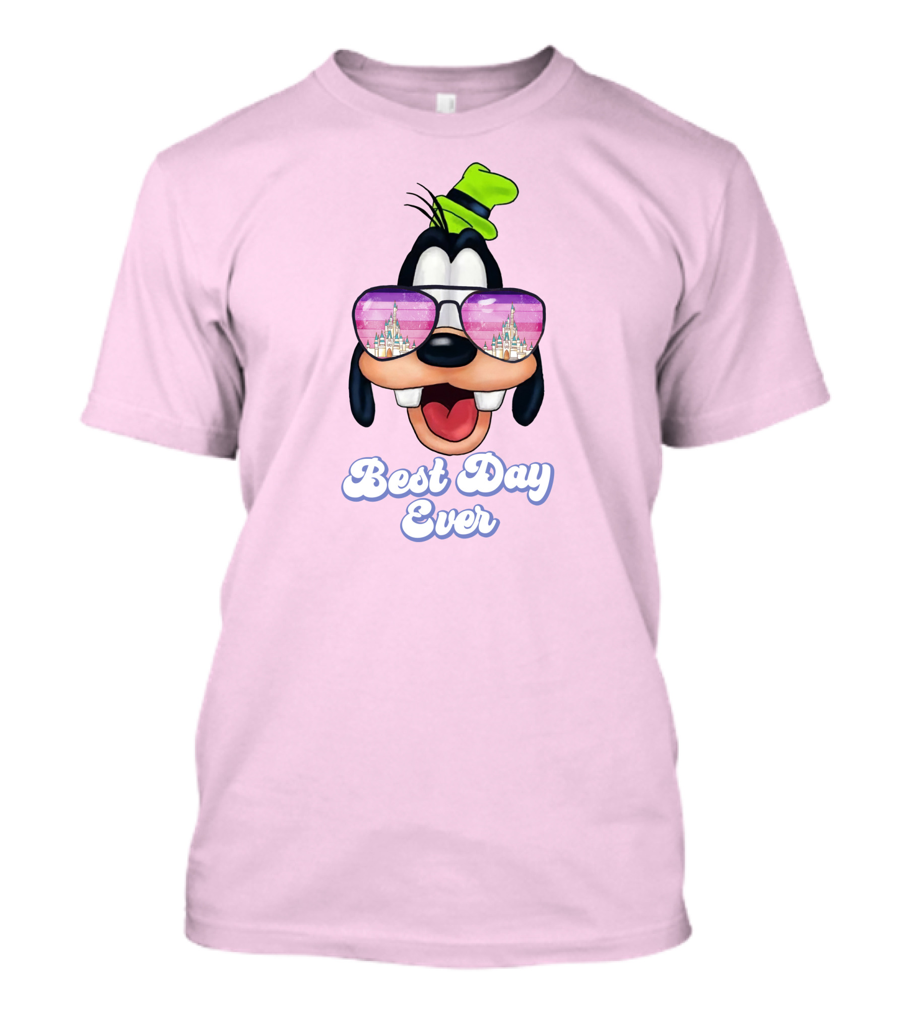 Goofy Best Day Ever Sunglasses Castle Reflection T-Shirt