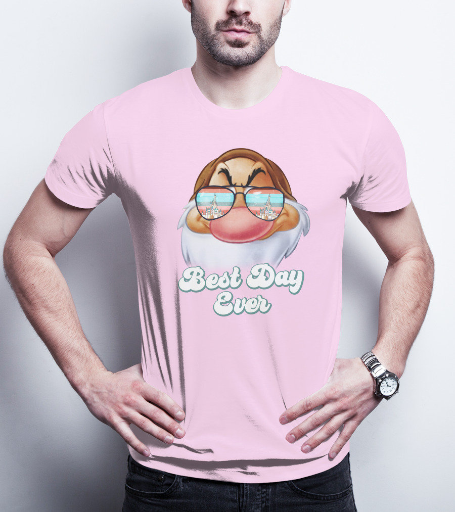 Best Day Ever Grumpy Dwarf Sunglasses Castle Scene T-Shirt