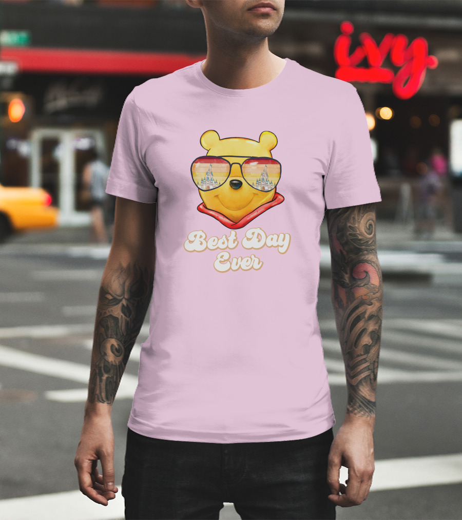 Best Day Ever Pooh Sunglasses Castle T-Shirt