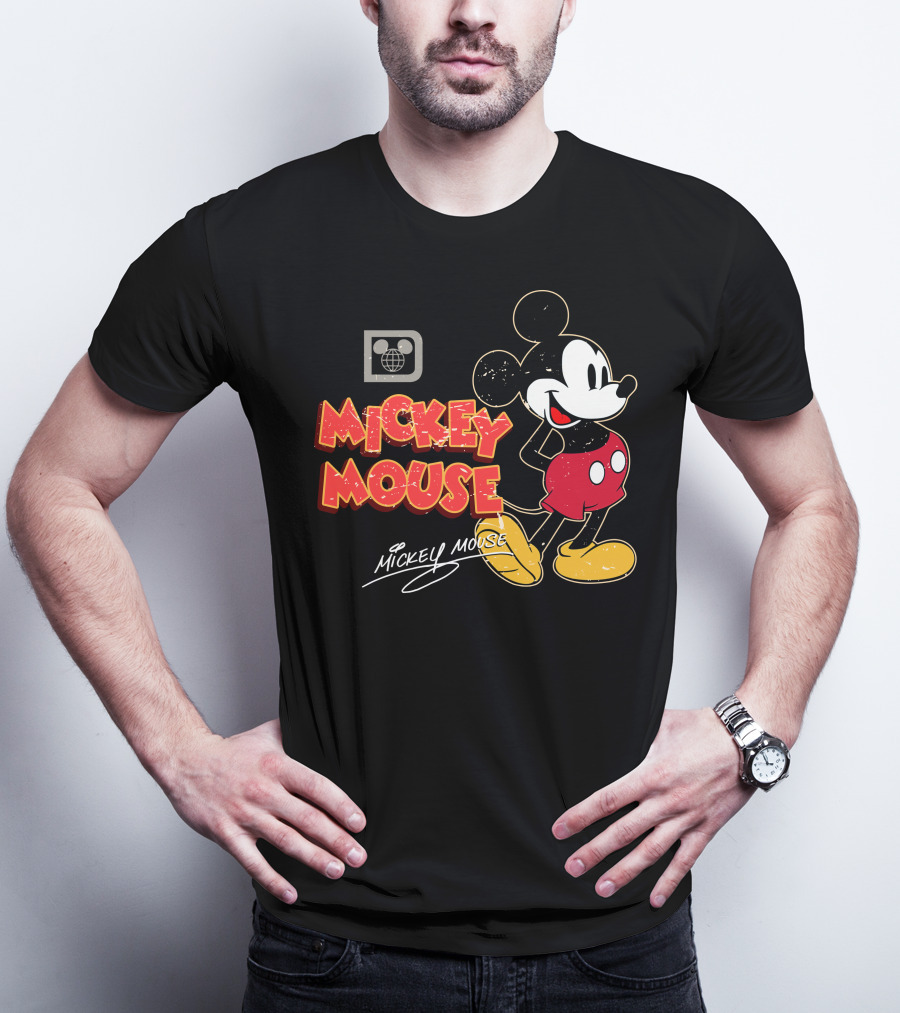 Mickey Mouse Iconic Character Vintage Style Retro Red Shorts T-Shirt