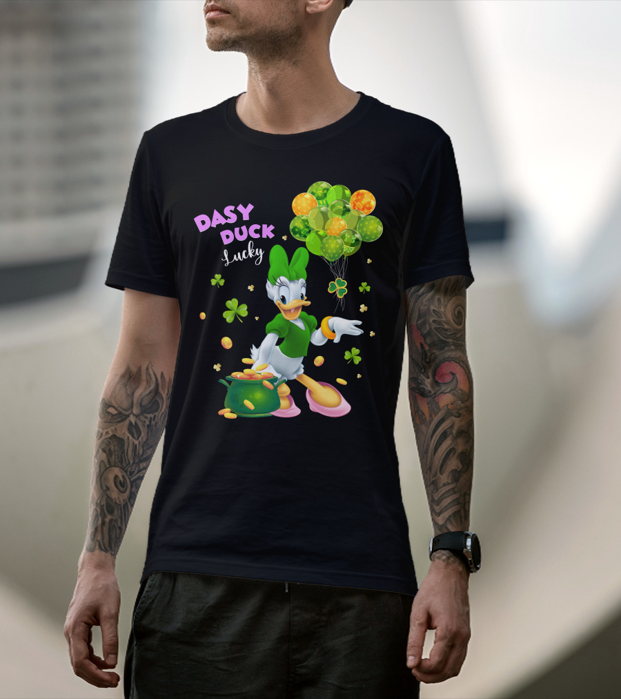 Daisy Duck Lucky St. Patrick's Day Balloons And Shamrocks T-Shirt
