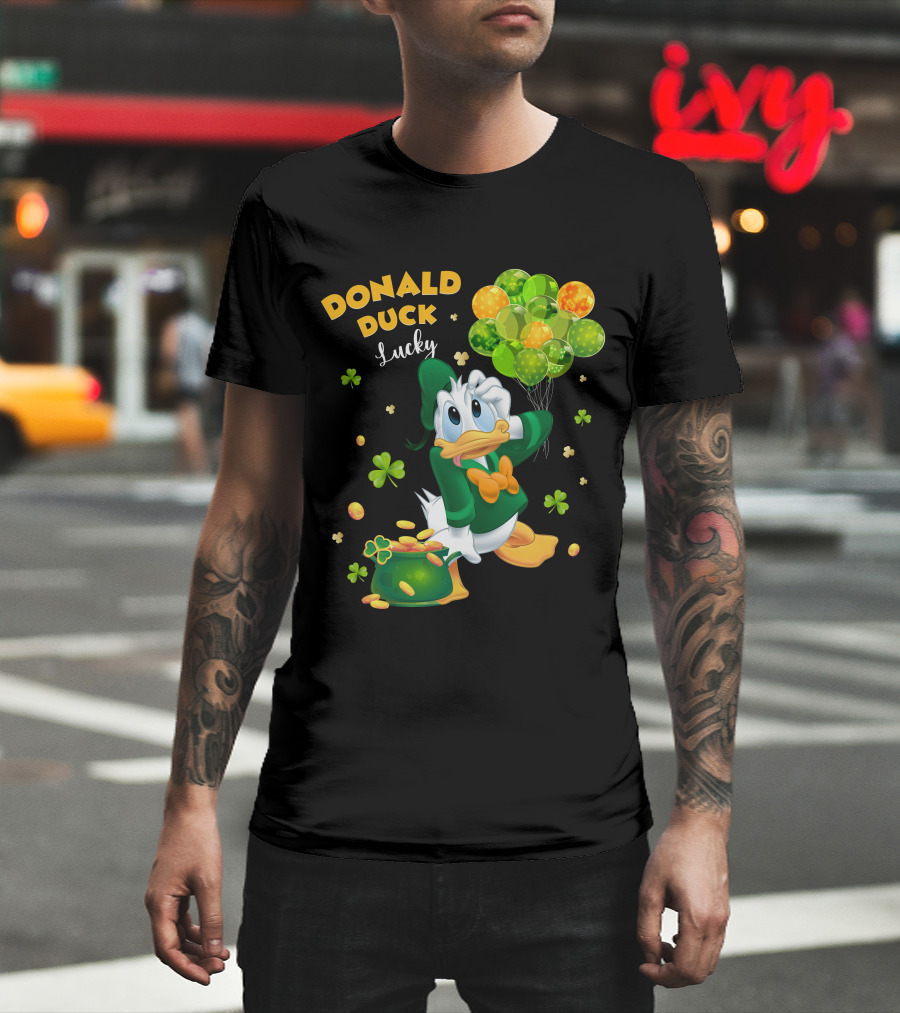 Donald Duck Lucky St. Patrick's Day Balloons T-Shirt
