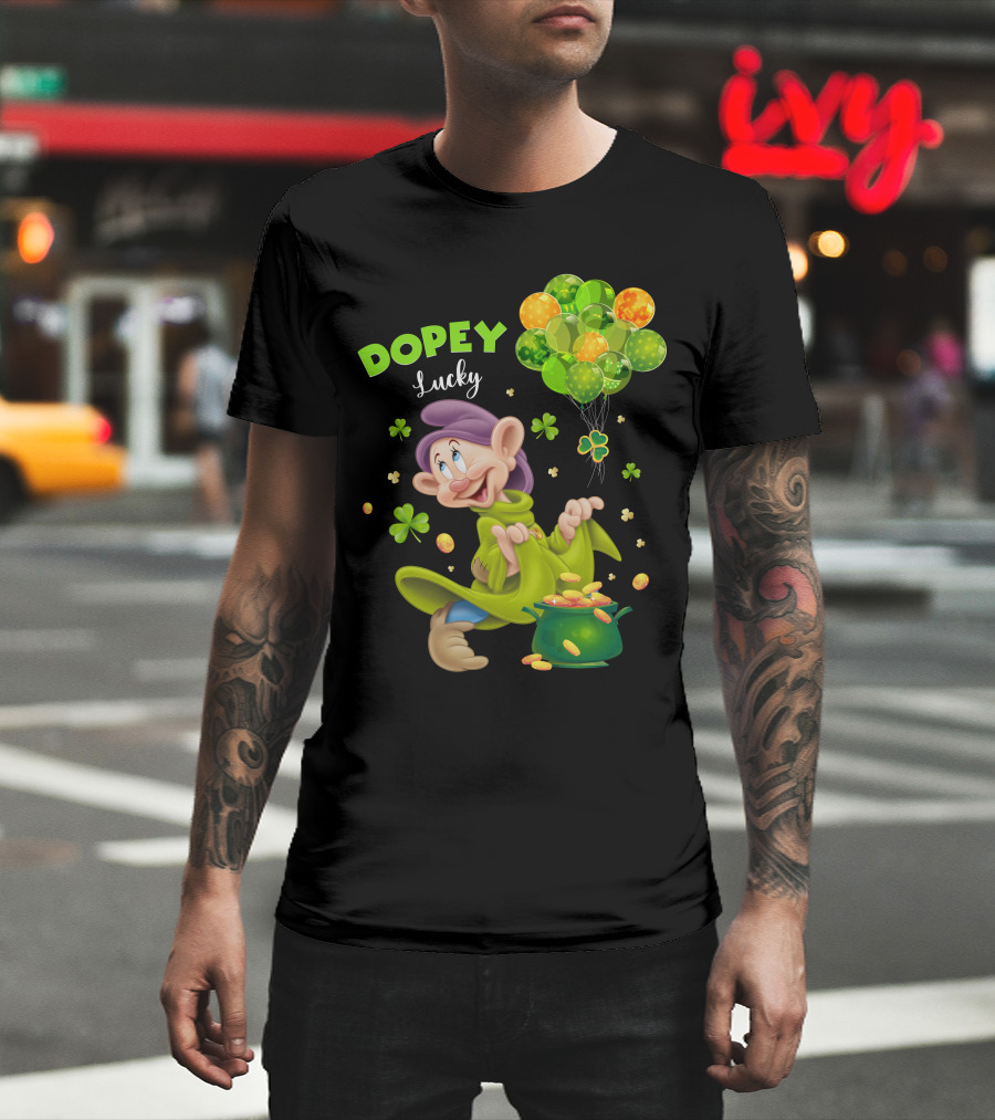 Dopey Lucky Balloons And Coins With Shamrock T-Shirt