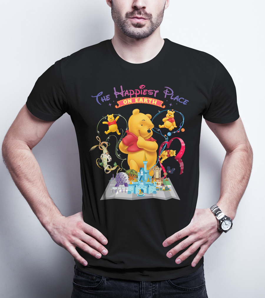 The Happiest Place On Earth Winnie The Pooh Disney Theme Park Adventure T-Shirt