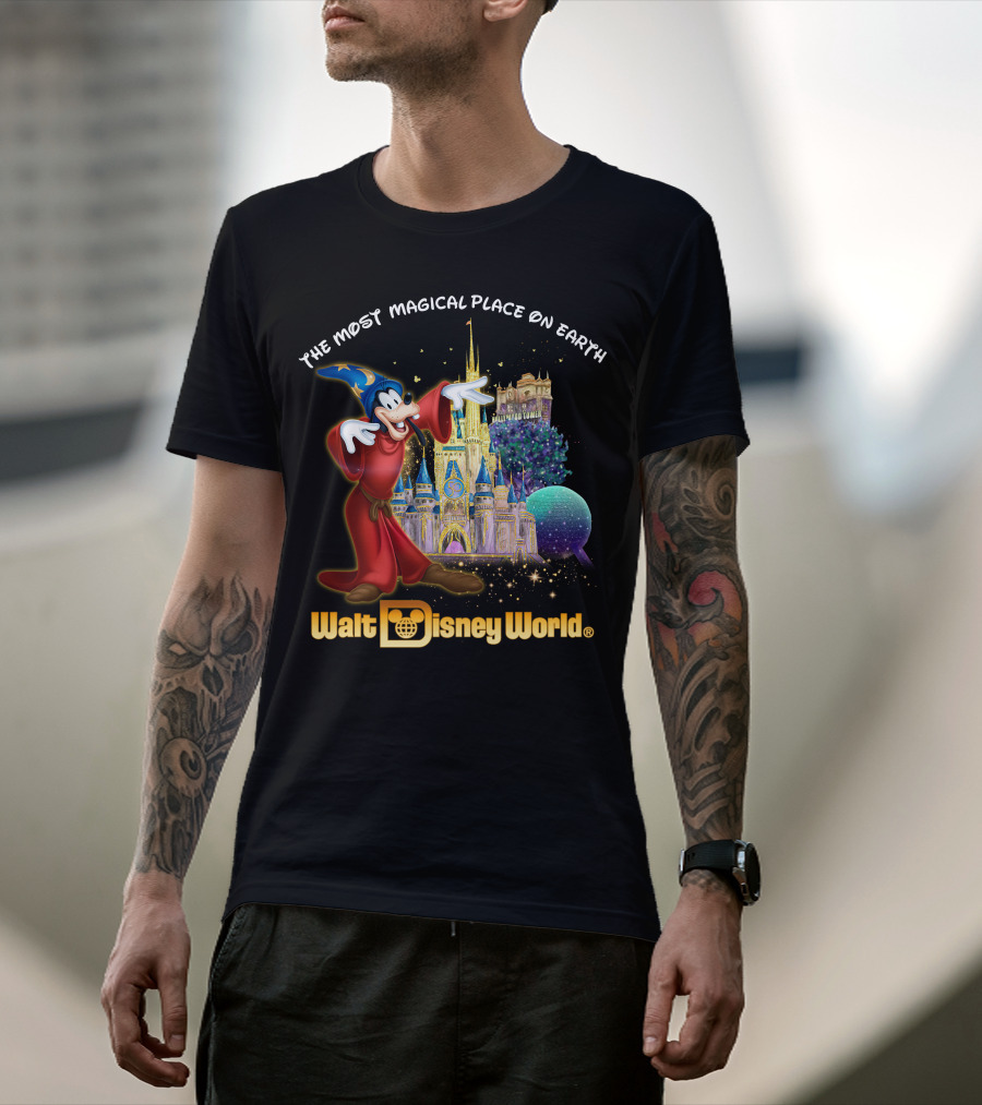 The Most Magical Place On Earth Walt Disney World Goofy Sorcerer's Apprentice T-Shirt