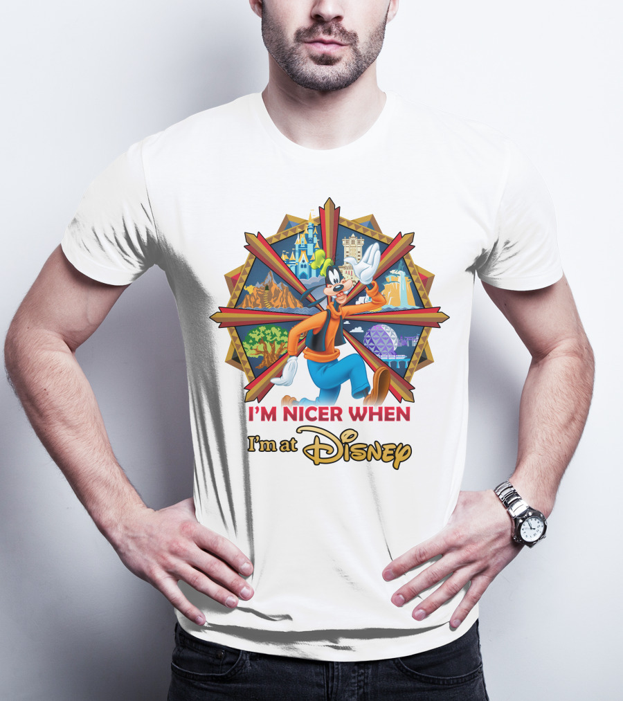 I'm Nicer When I'm At Disney Goofy T-Shirt