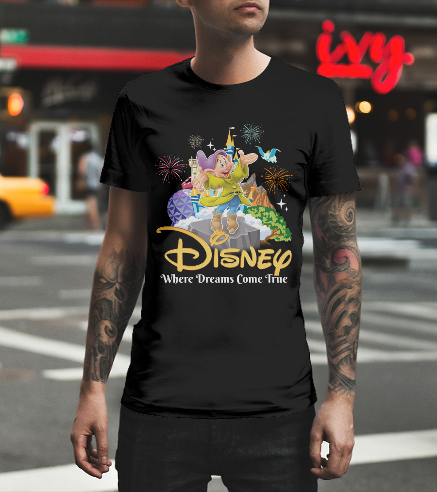 Disney Dopey Where Dreams Come True Fireworks Adventure T-Shirt