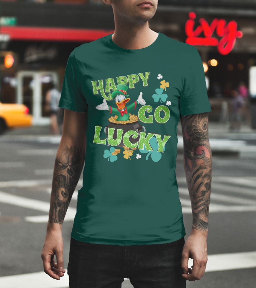 Happy Go Lucky Donald Duck St. Patrick's Day T-Shirt