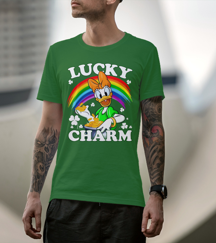 Lucky Charm Daisy Rainbow Gold Coins Shamrocks T-Shirt