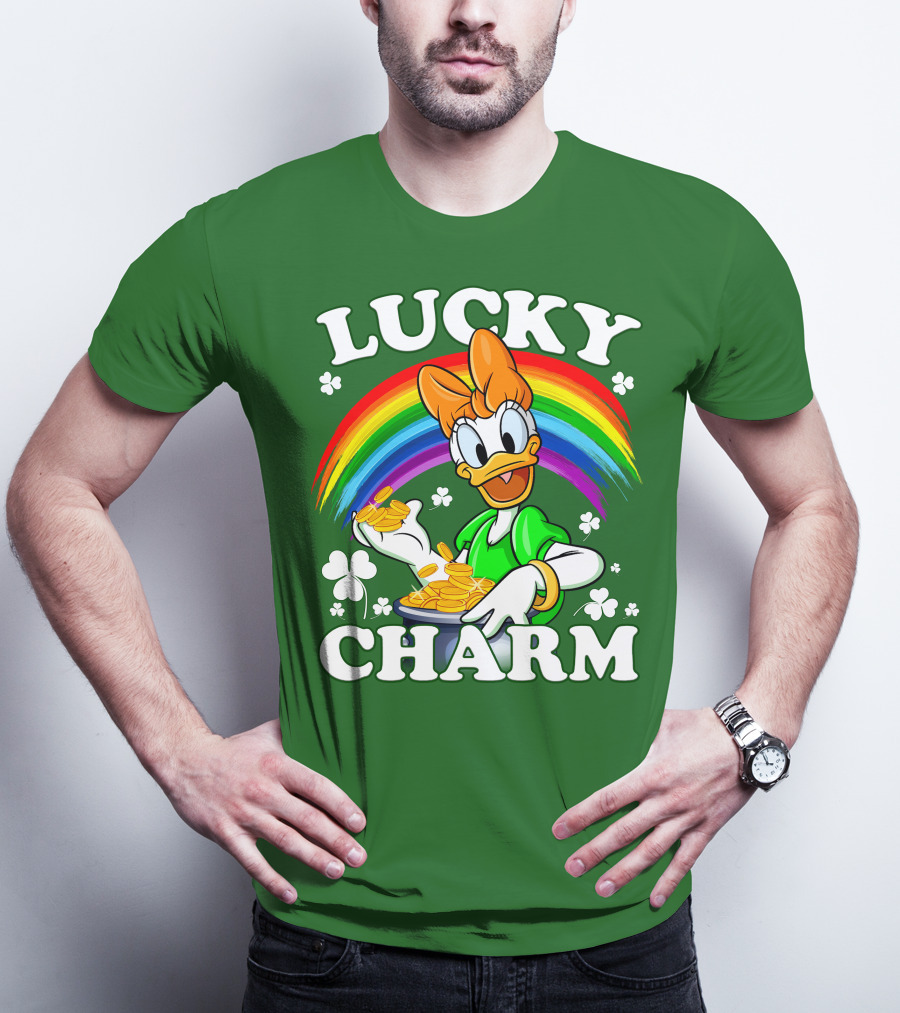Lucky Charm Daisy Rainbow Gold Coins Shamrocks T-Shirt