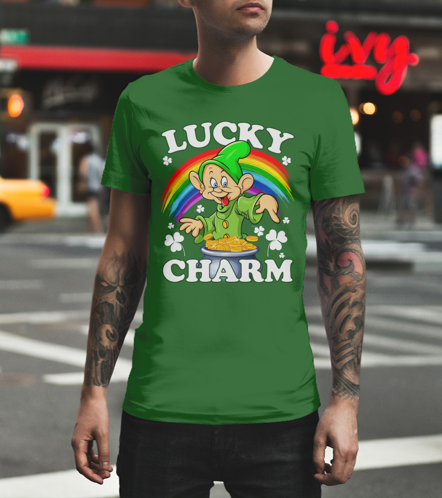 Lucky Charm Dopey Rainbow Gold Coins Shamrocks T-Shirt