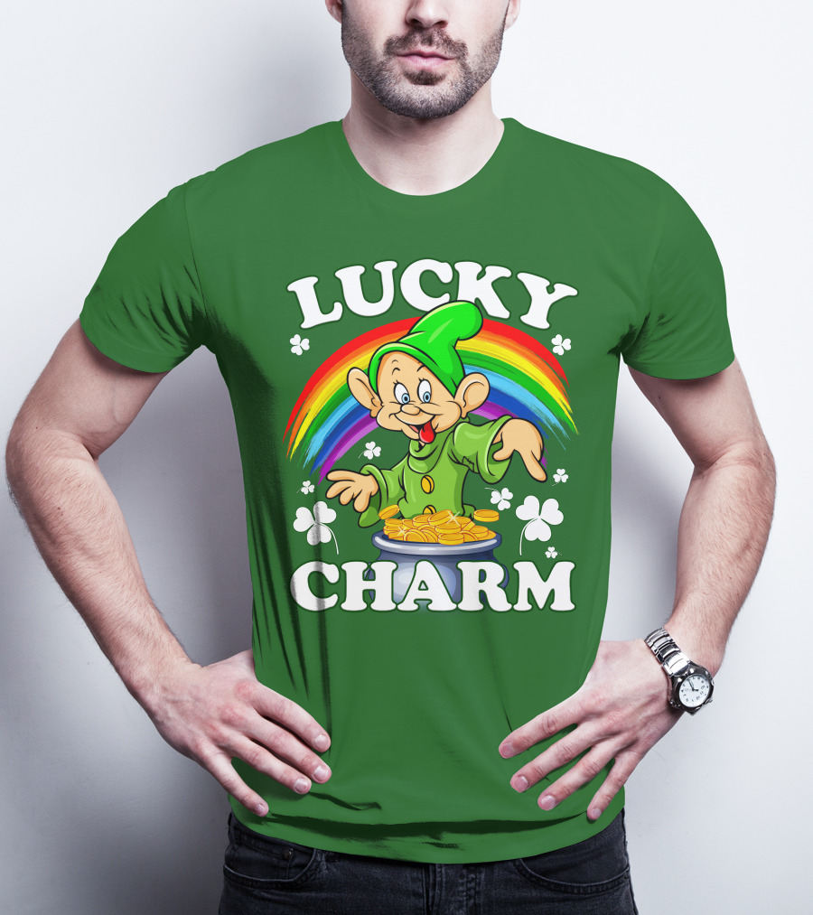 Lucky Charm Dopey Rainbow Gold Coins Shamrocks T-Shirt