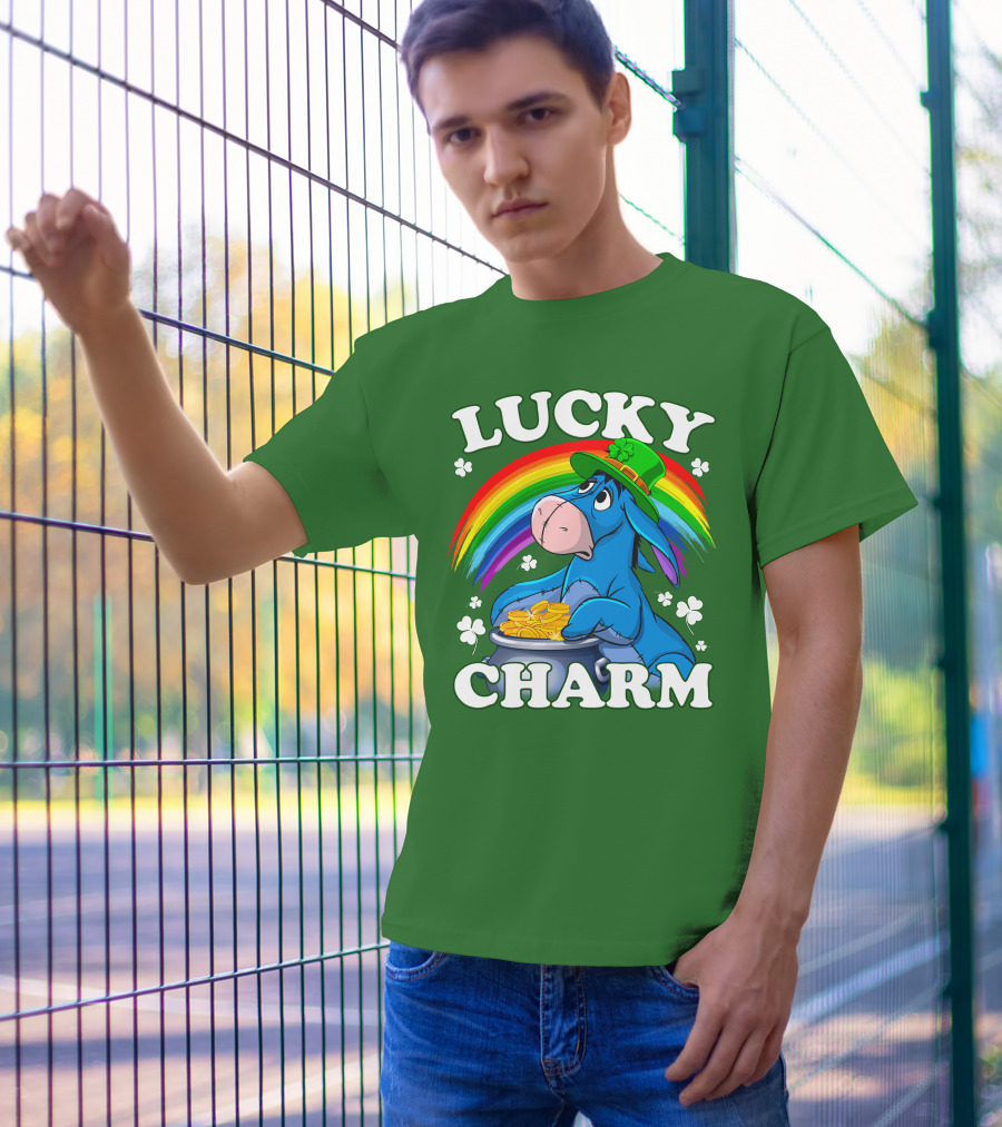 Lucky Charm Eeyore Rainbow St. Patrick's Day T-Shirt