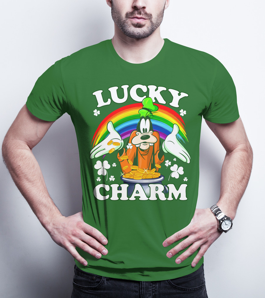Lucky Charm Goofy Rainbow Gold Coins Shamrocks T-Shirt