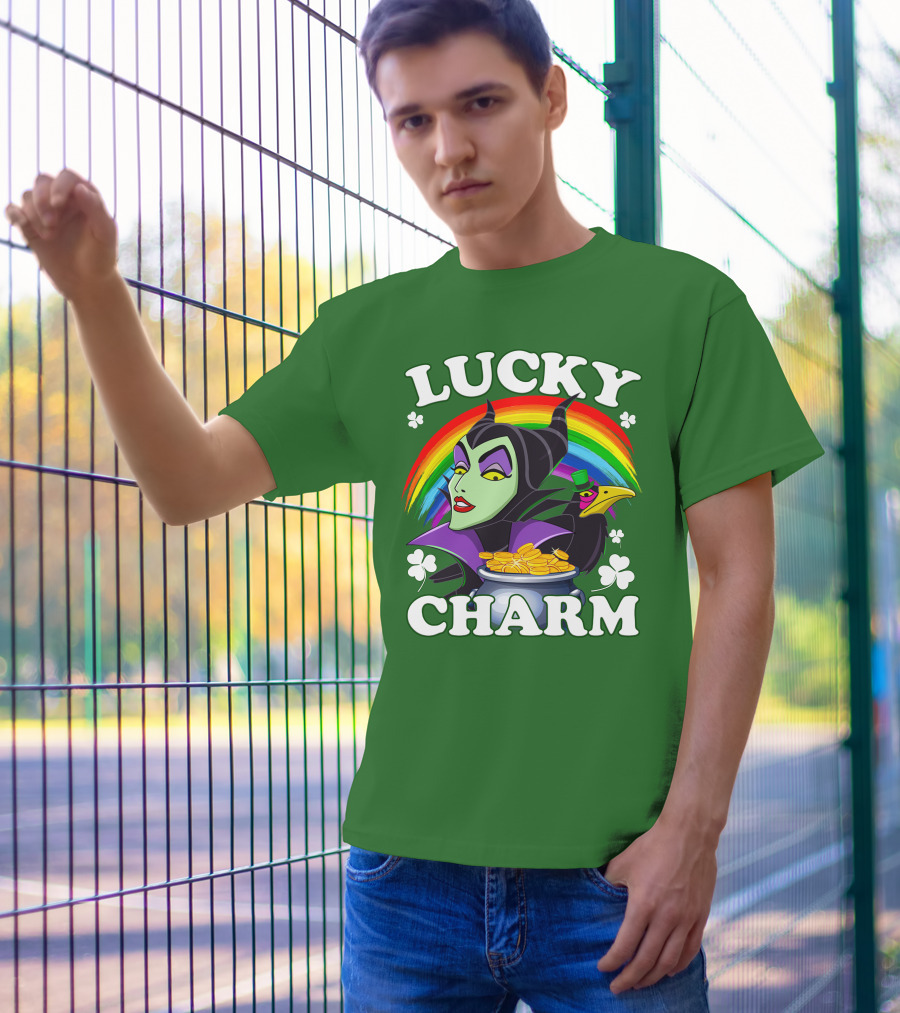 Lucky Charm Maleficent Rainbow Pot Of Gold T-Shirt