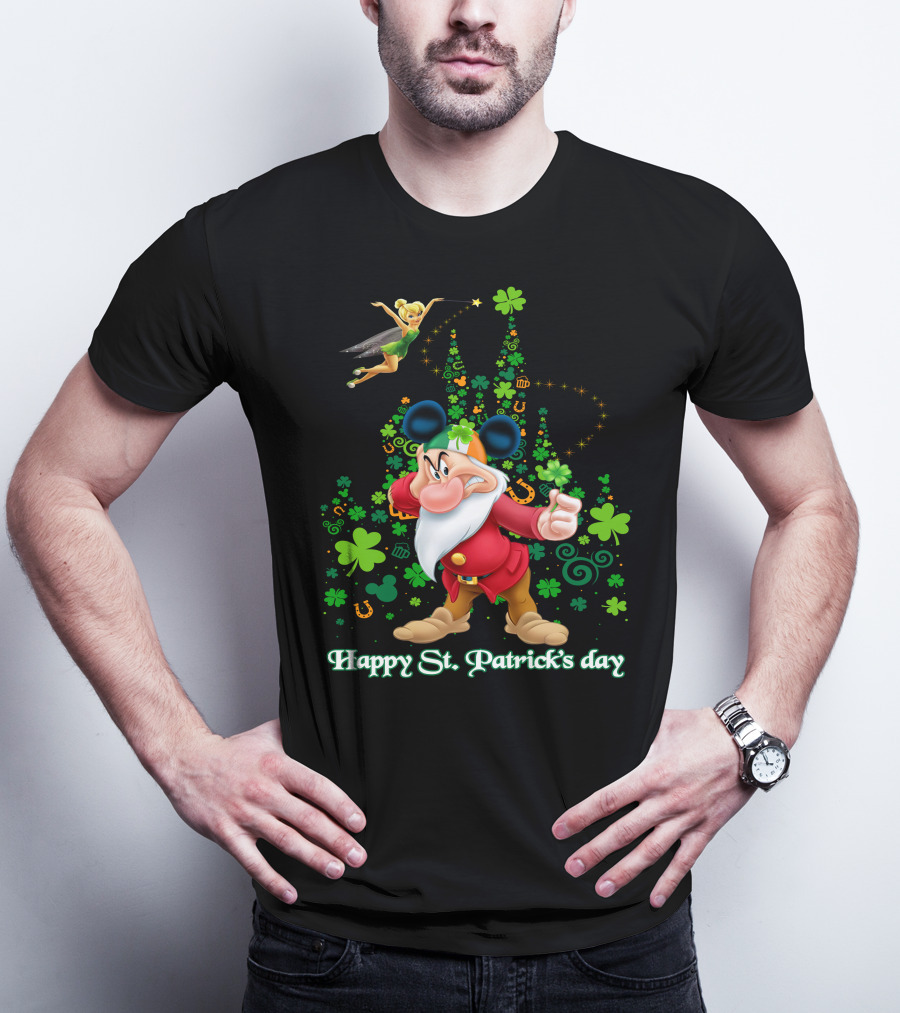 Happy St. Patrick's Day Grumpy Shamrock Castle T-Shirt