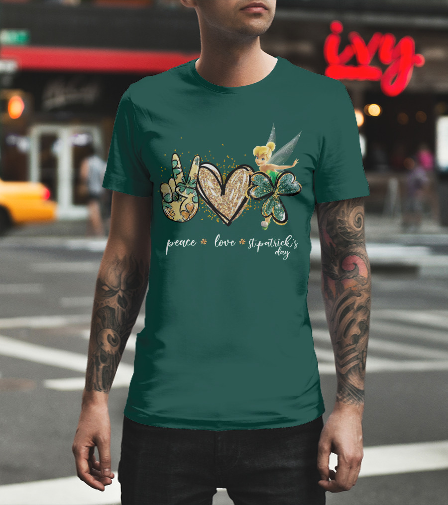 Peace Love St. Patrick's Day Tinkerbell T-Shirt