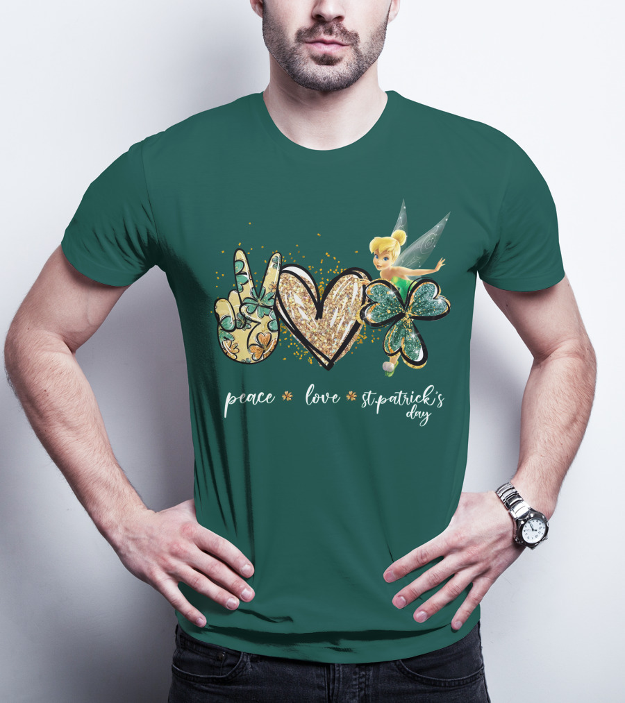 Peace Love St. Patrick's Day Tinkerbell T-Shirt