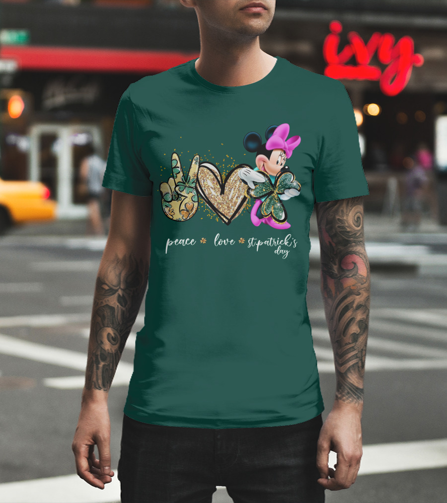 Peace Love St. Patrick's Day Minnie T-Shirt