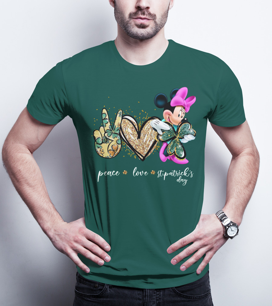Peace Love St. Patrick's Day Minnie T-Shirt