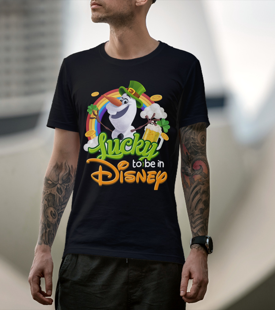Lucky To Be In Disney Olaf St. Patrick's Day Rainbow Celebration T-Shirt
