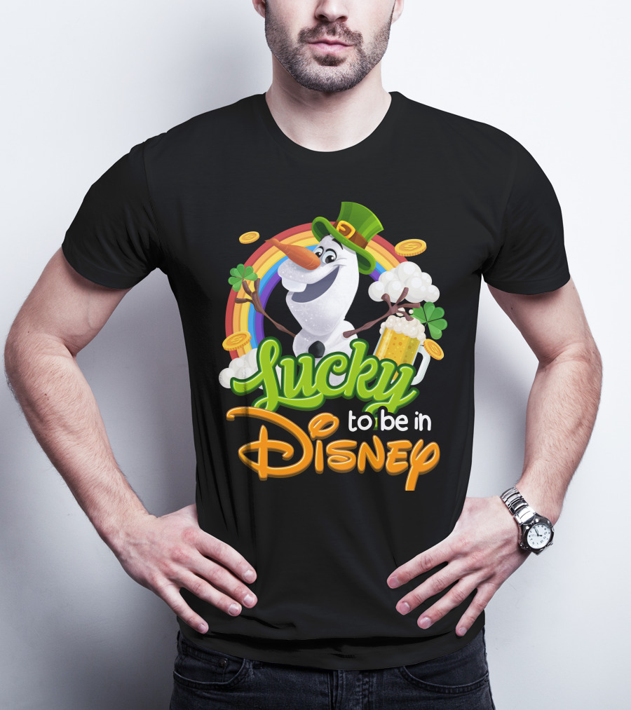 Lucky To Be In Disney Olaf St. Patrick's Day Rainbow Celebration T-Shirt