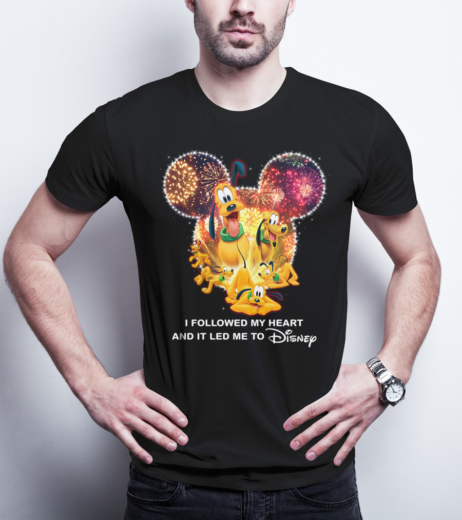 Pluto Fireworks Disney Magic I Followed My Heart T-Shirt