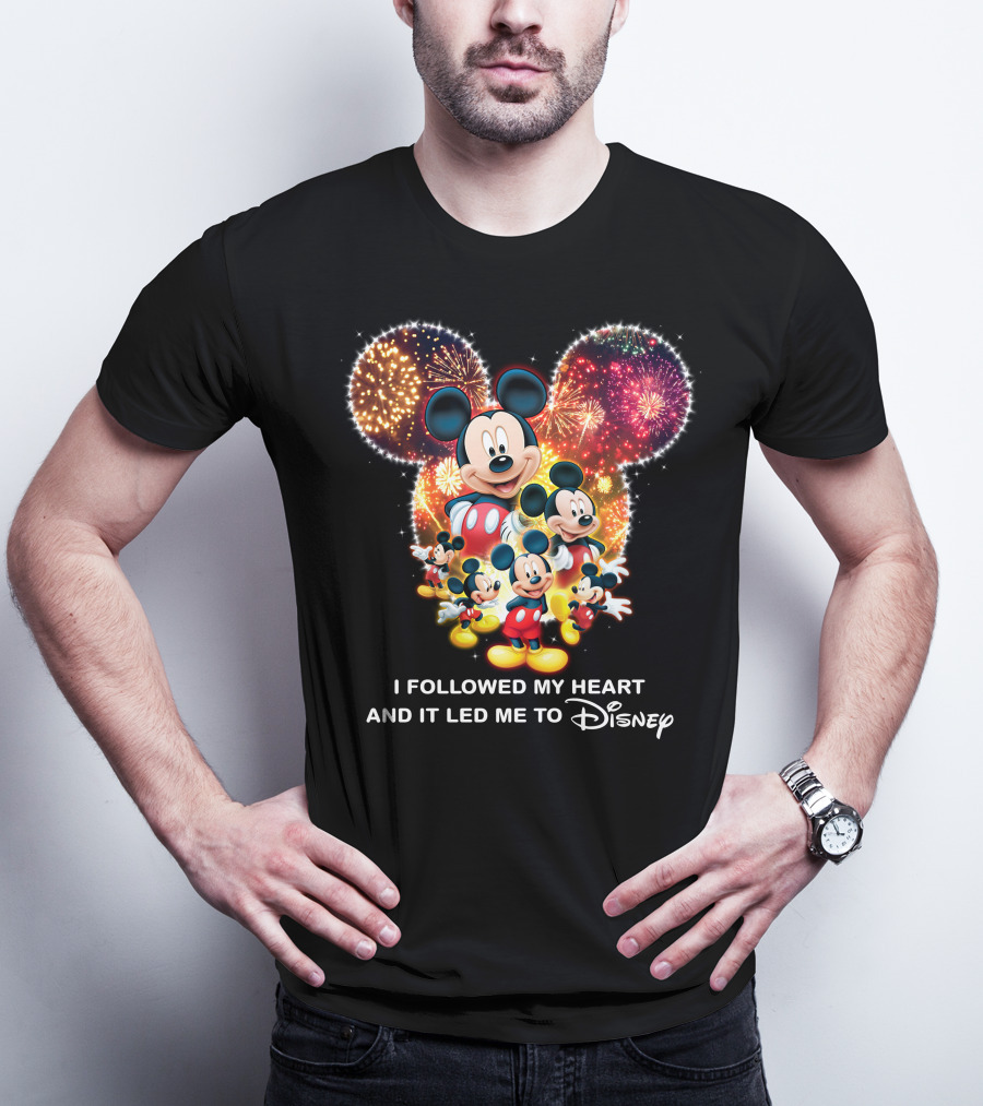I Followed My Heart And It Led Me To Disney Mickey Mouse Fireworks Celebration T-Shirt