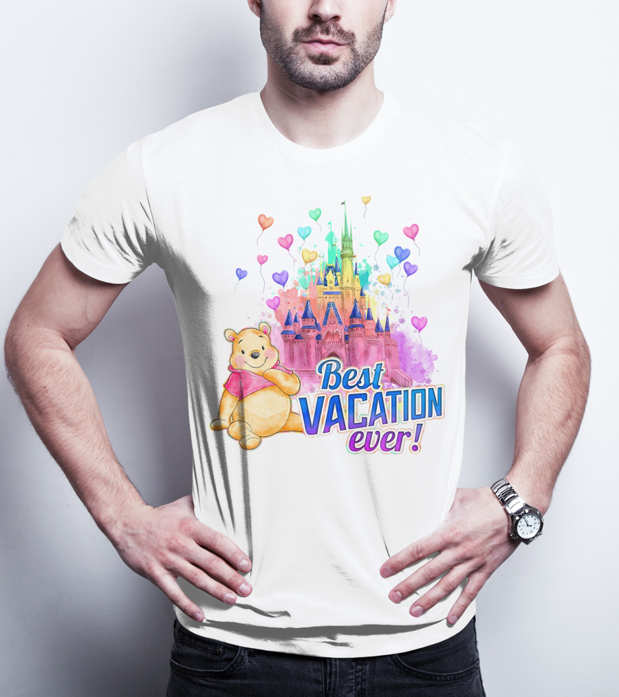 Best Vacation Ever Pooh Castle Balloons T-Shirt