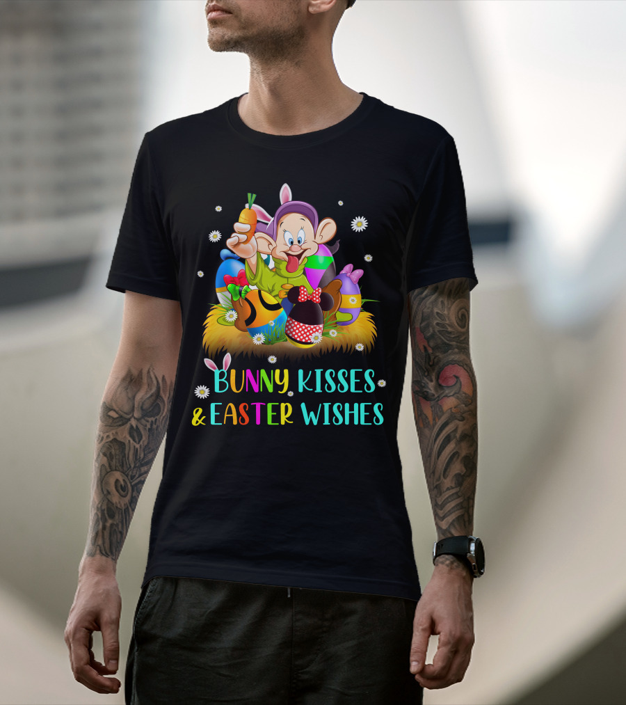 Bunny Kisses & Easter Wishes Dopey Character Easter Eggs Carrot T-Shirt