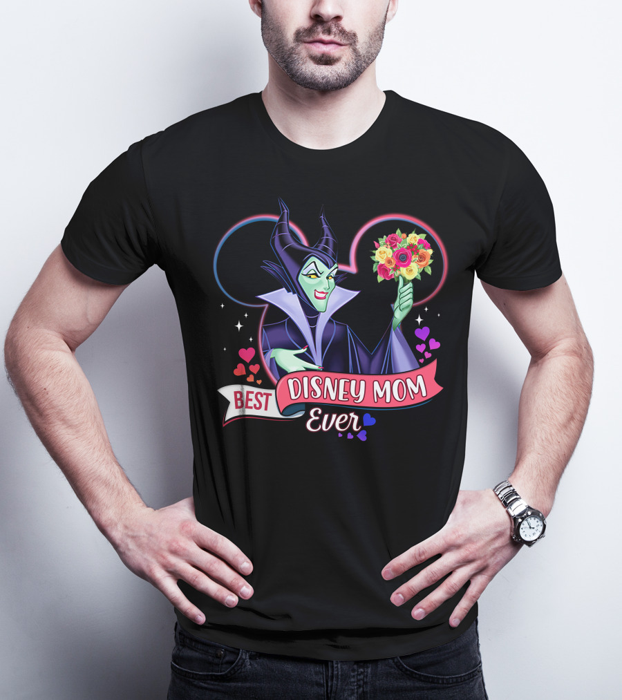 Best Disney Mom Ever Maleficent Holding Flowers T-Shirt