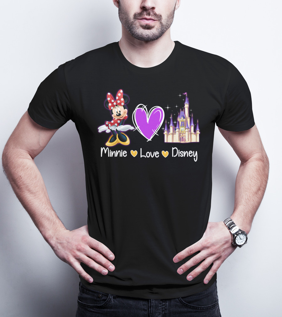 Minnie Love Disney Castle Heart T-Shirt