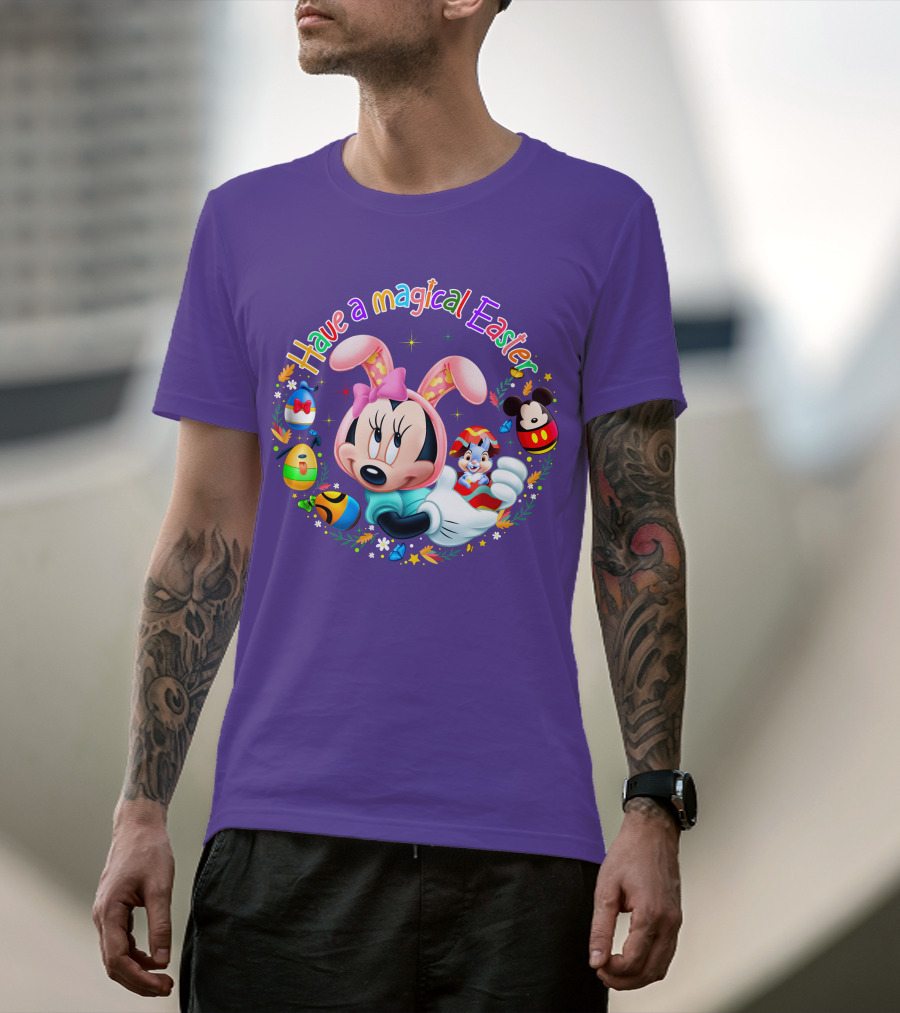 Minnie Mouse Have A Magical Easter With Easter Eggs And Flowers T-Shirt