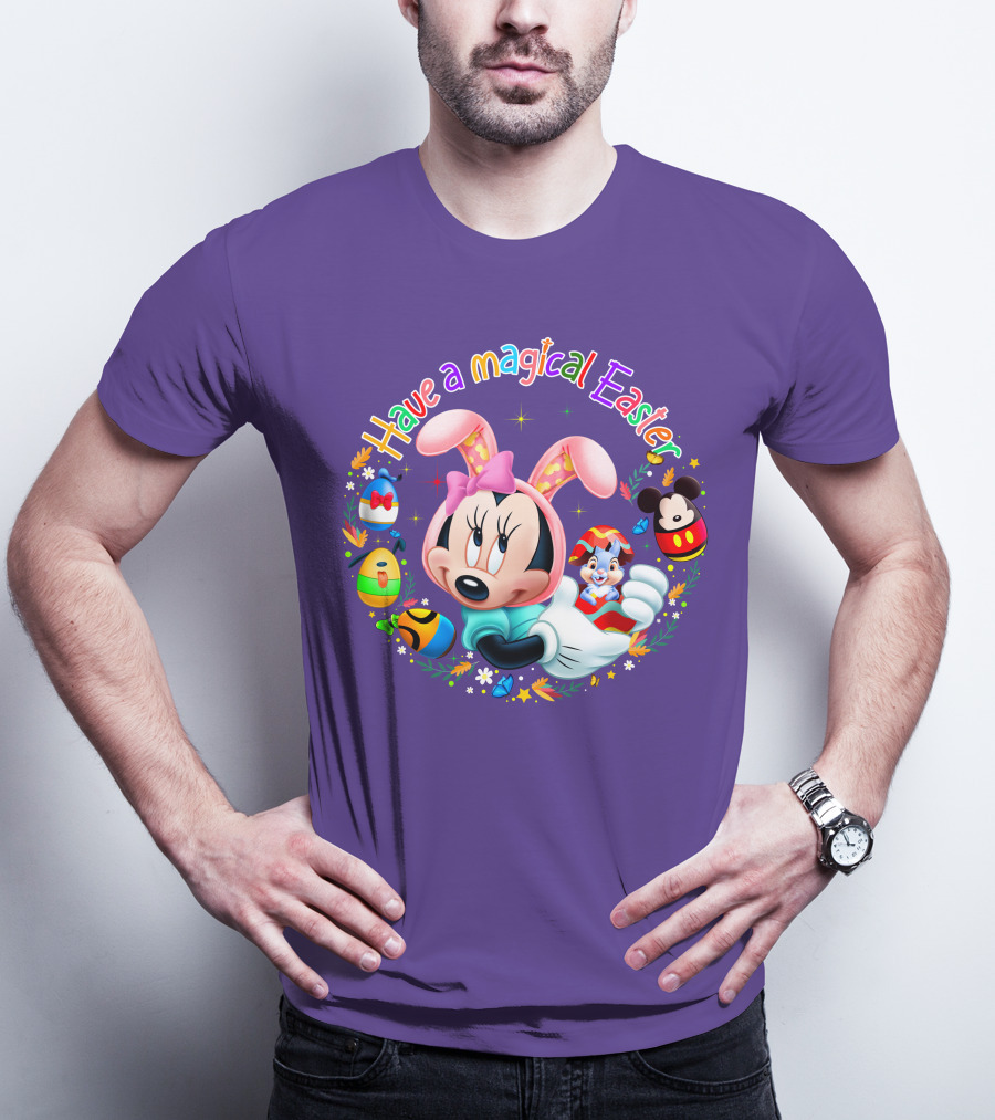 Minnie Mouse Have A Magical Easter With Easter Eggs And Flowers T-Shirt