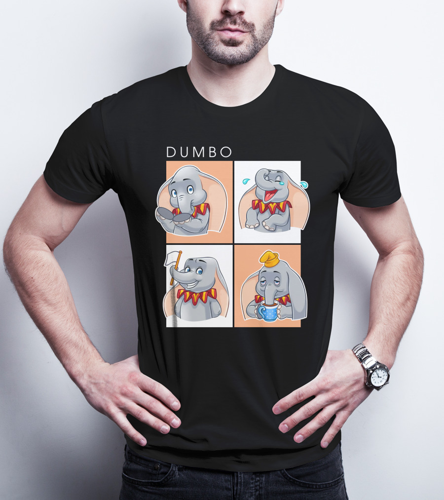Dumbo Disney Elephant Cartoon Comic Expressions T-Shirt