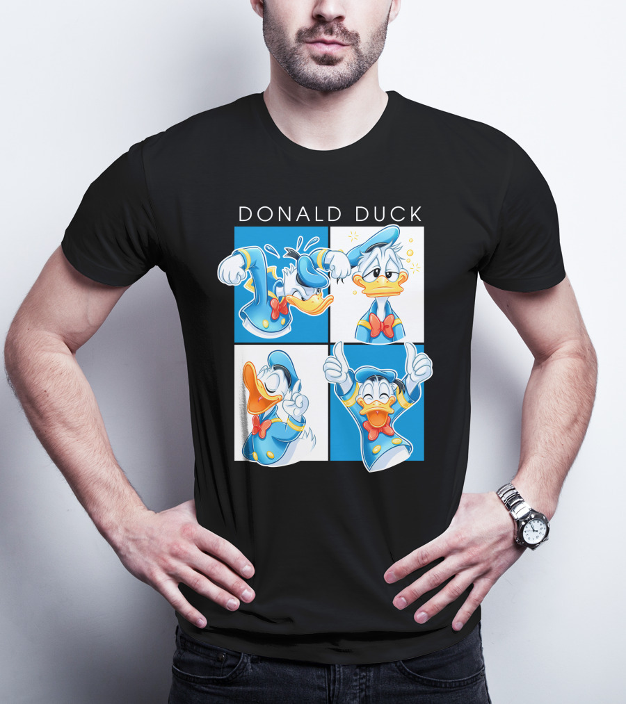Donald Duck Emotions Blue Sailor Hat Bow Tie T-Shirt