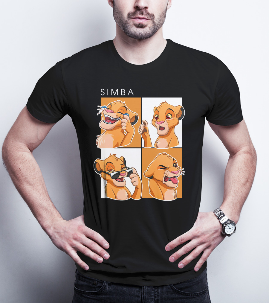 Simba Animated Expressions Four Panel T-Shirt