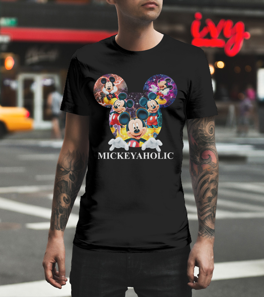 Mickeyaholic Colorful Cosmic Mickey Mouse Extravaganza T-Shirt