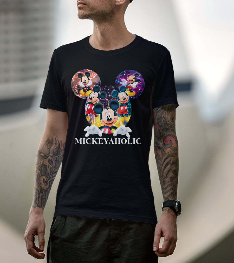 Mickeyaholic Colorful Cosmic Mickey Mouse Extravaganza T-Shirt