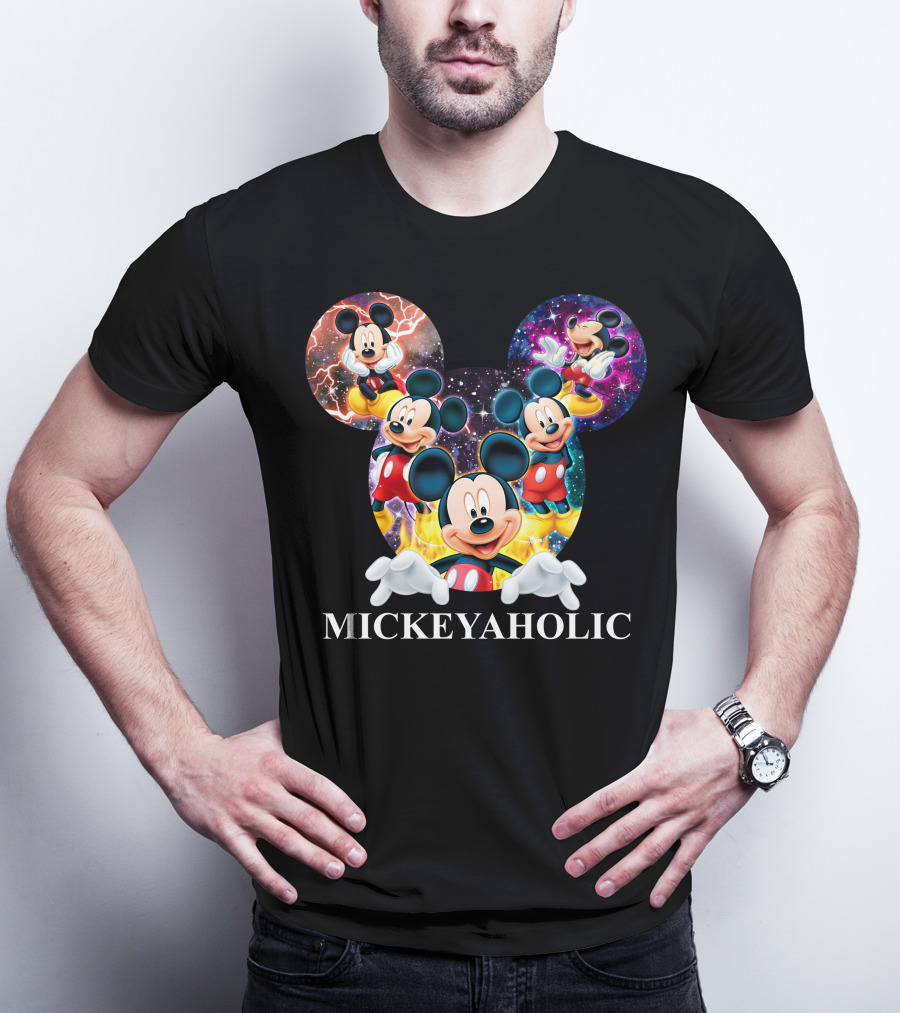 Mickeyaholic Colorful Cosmic Mickey Mouse Extravaganza T-Shirt