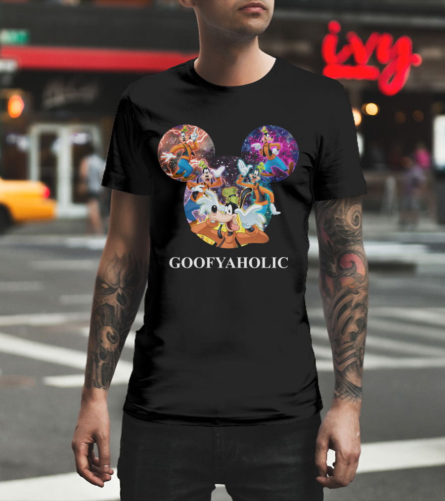 Goofyaholic Disney Goofy Cosmic Adventure In Mickey Mouse Ears T-Shirt