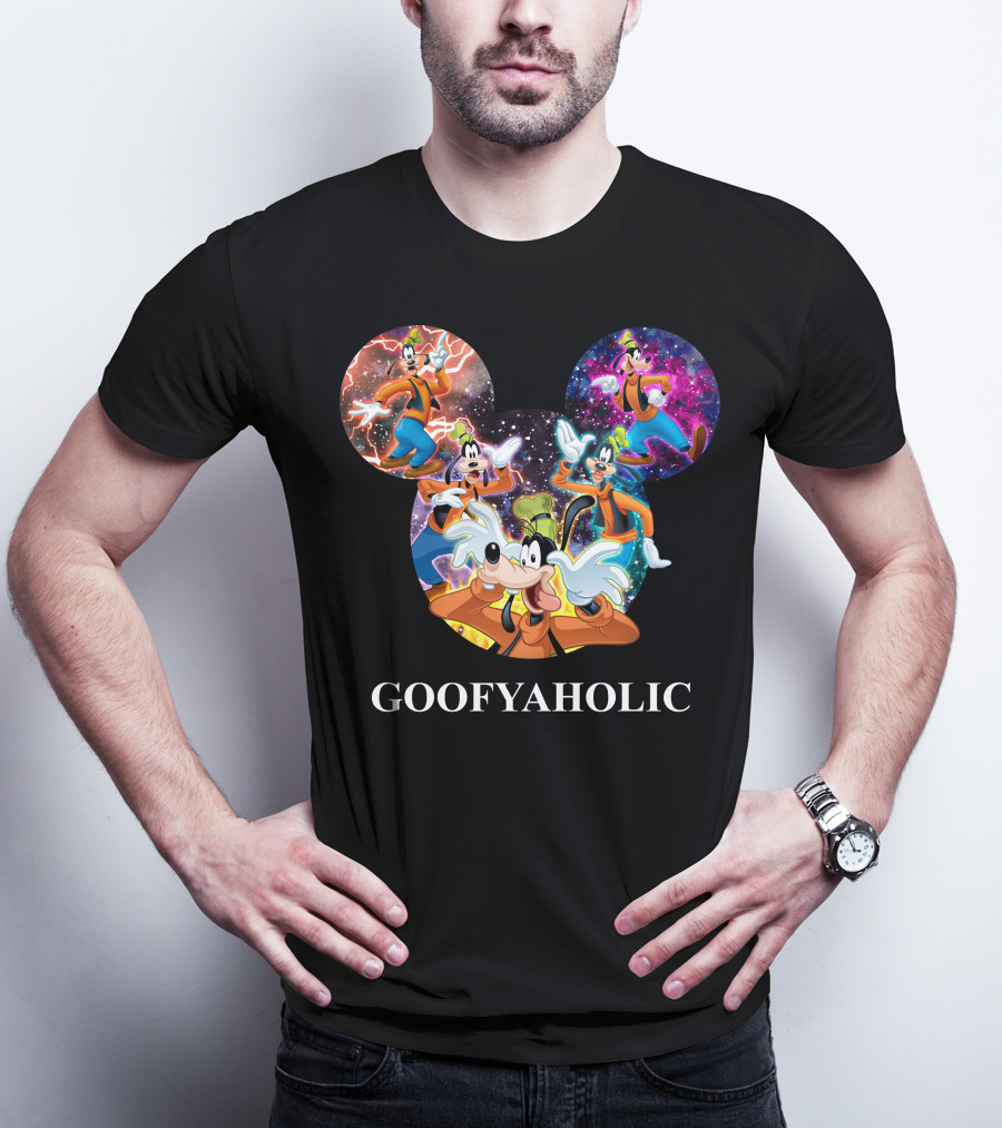 Goofyaholic Disney Goofy Cosmic Adventure In Mickey Mouse Ears T-Shirt