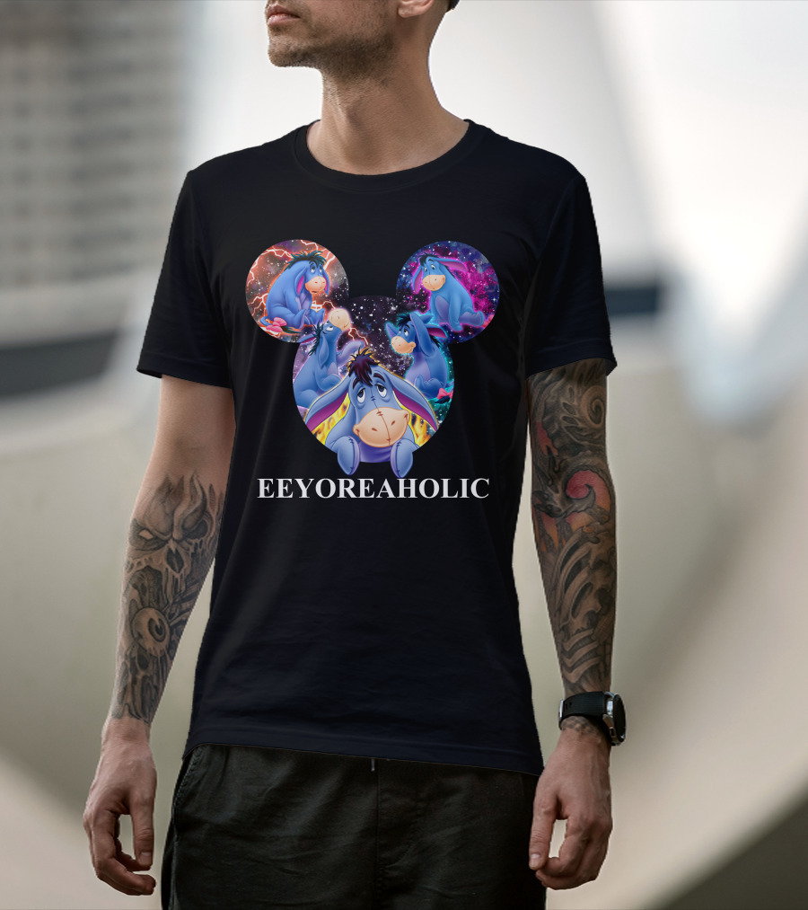 Eeyoreaholic Disney Mickey Mouse Head Galaxy Eeyore T-Shirt