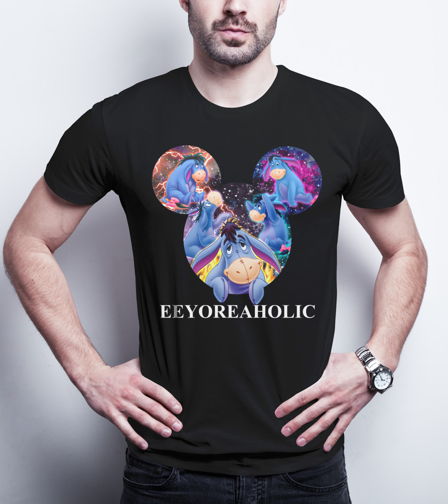 Eeyoreaholic Disney Mickey Mouse Head Galaxy Eeyore T-Shirt